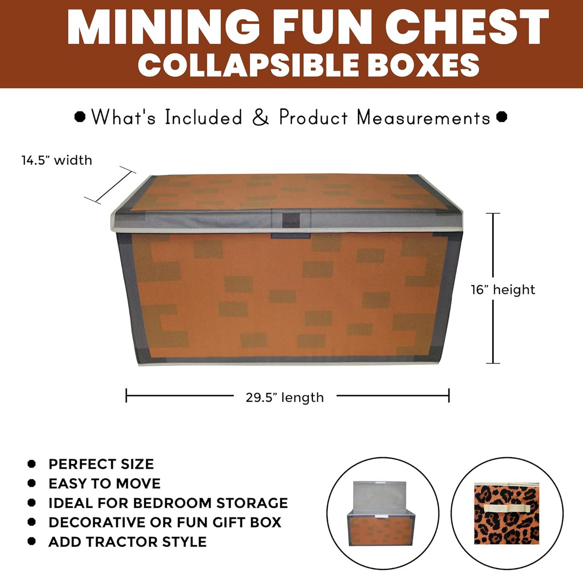 Mining Fun Chest Collapsible Boxes – Blue Orchards