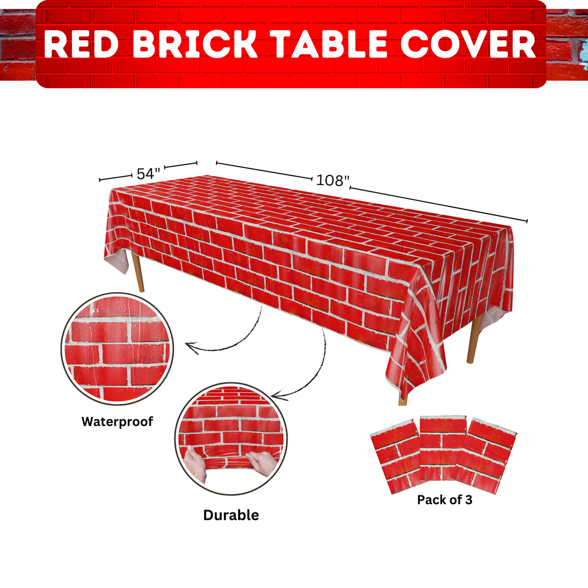 Build Brick Fun! Red Wall Covers for Parties (3-Pack) – Blue Orchards